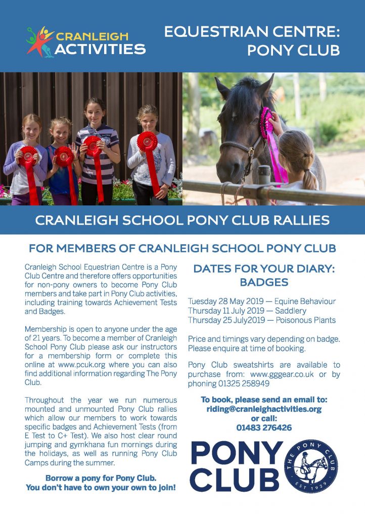 Riding School Activities - Cranleigh Activities